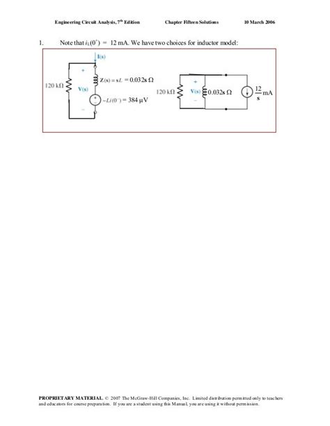 chapter 15 solutions to exercises engineering circuit analysis 7th