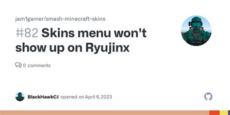 skins menu won t show up on ryujinx · issue 82 · jam1garner smash