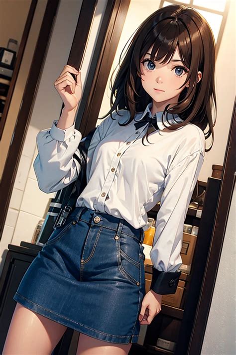 중간 갈색 머리 Seaart Ai