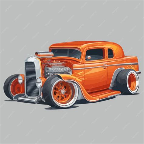 Premium Vector Hot Rod Car Vector On A White Background