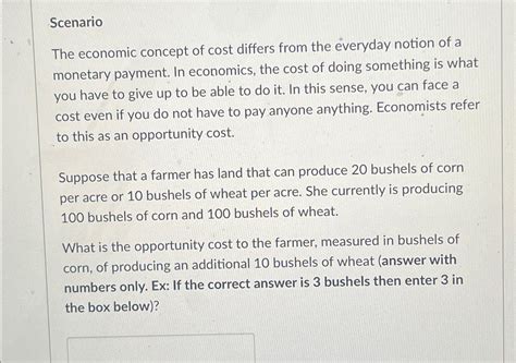 Solved ScenarioThe Economic Concept Of Cost Differs From The Chegg Com