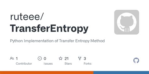 Github Ruteeetransferentropy Python Implementation Of Transfer
