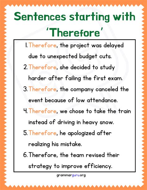 How to Use Therefore Correctly - Grammar Guru