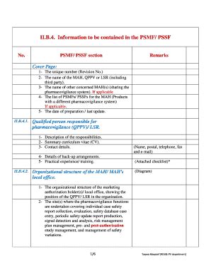 Information To Be Contained In The PSMF PSSF Fill And Sign Printable Template Online