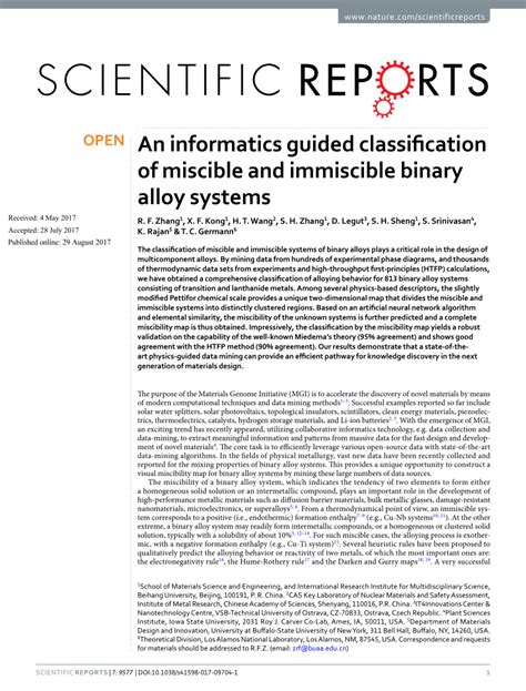 pdf an informatics guided classification of miscible and immiscible