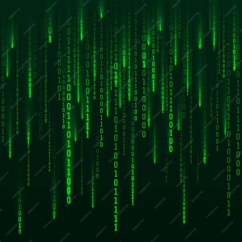 Premium Vector Sci Fi Background Binary Computer Code Green Digital Numbers Matrix Of