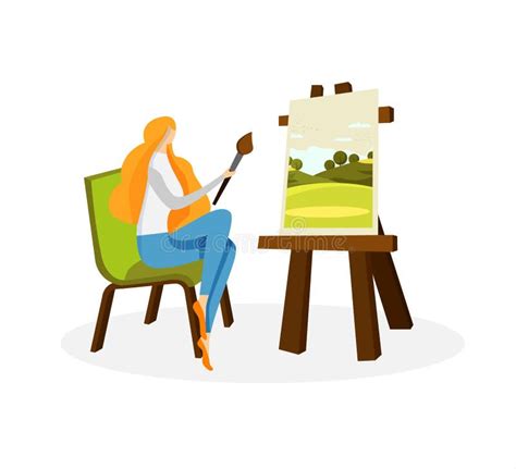 Peinture L Huile Sur La Toile D Une Jeune Femme Illustration Stock Illustration Du Balai