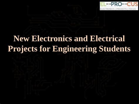 Pdf New Electronics And Electrical Projects For Engineering Students Dokumentips