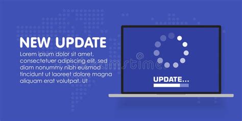 System Software Update And Upgrade Concept Loading Process In Monitor Screen Stock Illustration
