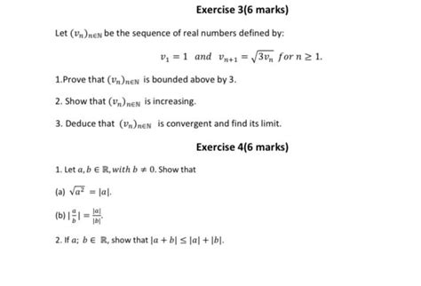 solved exercise 3 6 marks let un nen be the sequence of