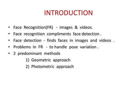 Stereo Matching For 2d Face Recognition Ppt