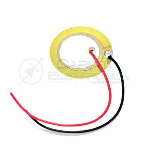 2 Pezzi Trasduttore Piezo Piezoelettrico Con Cavi Diametro 20mm