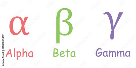 Alpha Beta And Gamma Symbol Vector Icon Set Radioactive Radiation