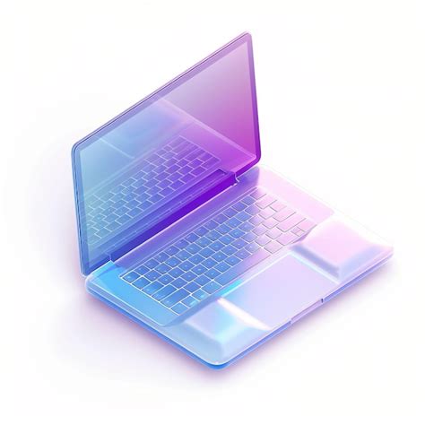 Um Laptop Roxo E Azul Com O Teclado Aberto E O Topo Aberto Imagem Premium Gerada Com IA