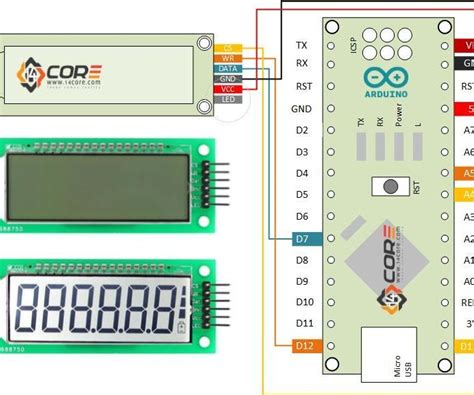 How To Wire The 6 Digit 7 Segment 24 Inch Ht1621 Lcd Display Module On Arduino Microcontroller