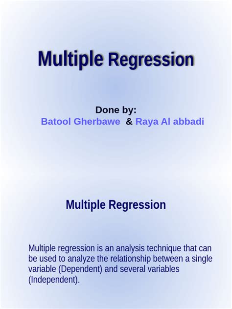 Multiple Regression Batool And Raya Pdf Errors And Residuals Multicollinearity