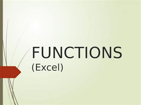 Ppt Functions Excel We Can Make Simple Countings With The Excel