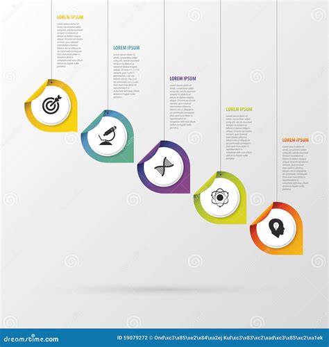 Infographic With Pointers On The Grey Background Vector Illustration Stock Vector