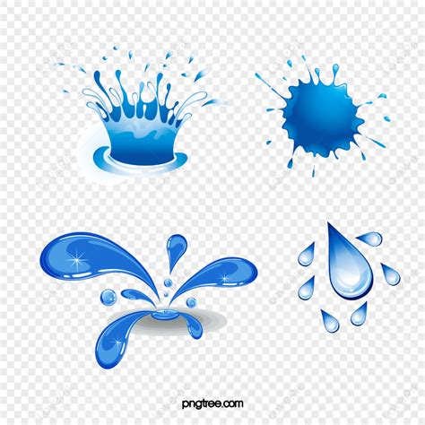 벡터 물 꽃 일러스트 장식 도안 물방울 Png 일러스트 무료 다운로드 Lovepik