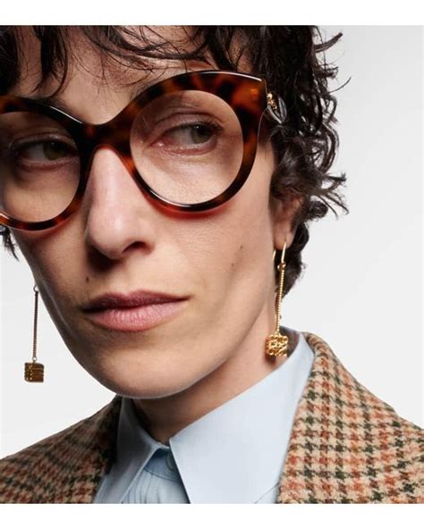 Loewe Curvy Round Glasses In Brown Lyst