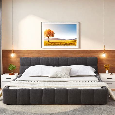 Mercer41 Upholstered Grounded Bed With Thick Fabric Wayfair