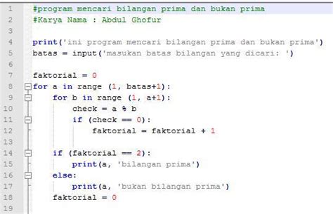 Program Bilangan Prima Menggunakan Python Ghopunzs Blog