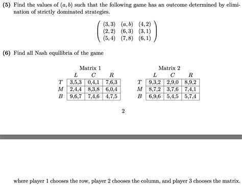 Solved 5 Find The Values Of Ab Such That The Following