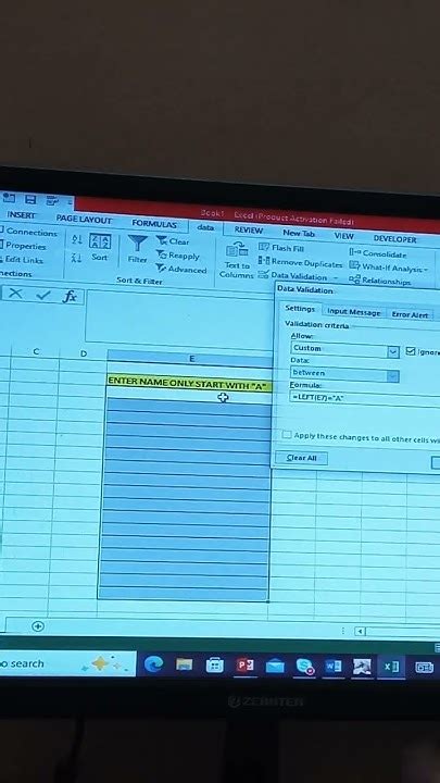 how to use data validation custom function in excel microsoftexcel