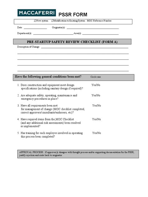 Pssr Short Form A Pdf Valve Pipe Fluid Conveyance
