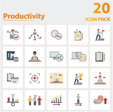 Premium Vector Productivity Icon Set Collection Of Simple Elements