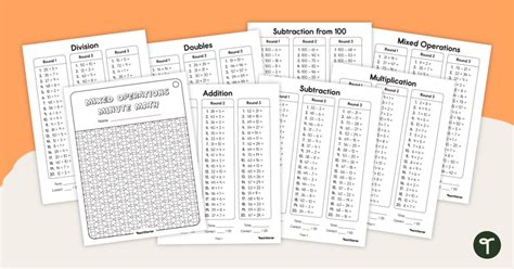 Mixed Operations Math Worksheets Mixed Operations Worksheets