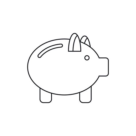 Piggy Bank Icon Outline Style 14428524 Vector Art At Vecteezy