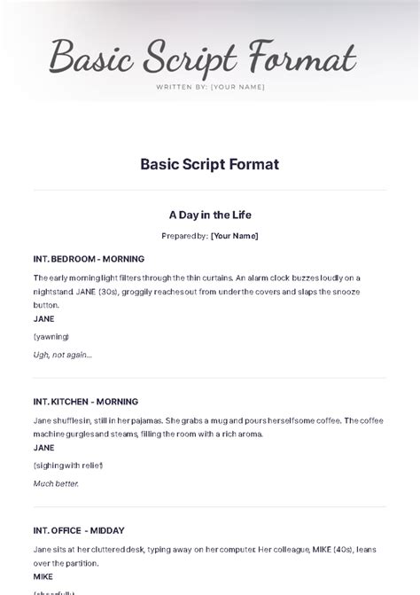 Free Basic Script Format Template Edit Online And Download
