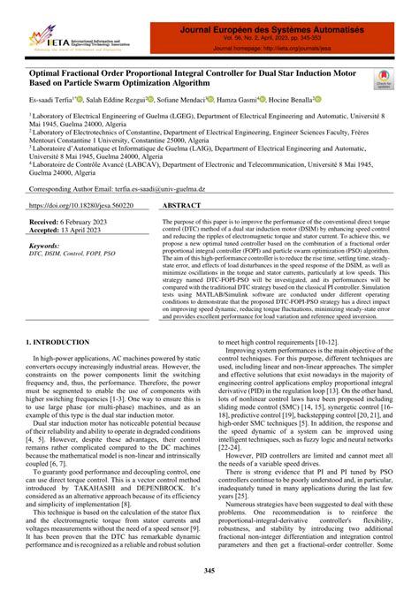 Pdf Optimal Fractional Order Proportional Integral Controller For