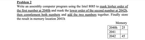 Solved Problem Write An Assembly Computer Program Using Chegg