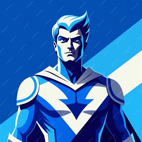 Súper Héroe Cinematográfico Aleatorio Pose Vector Ilustración Plano 2 Vector Premium