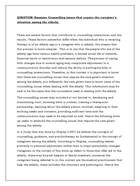 Question 2 Counselling Assignment Pdf Psychotherapy Caregiver Question 2 Counselling Assignment Pdf Psychotherapy Caregiver