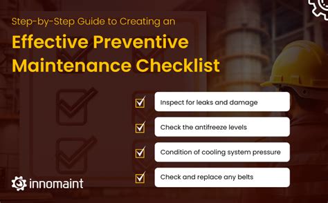 Guide To Creating An Effective Preventive Maintenance Checklist