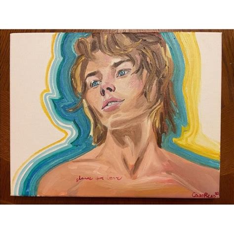 Cass Rees Art Jordan Barrett Male Nude Model Babe 1 X 14 Oil