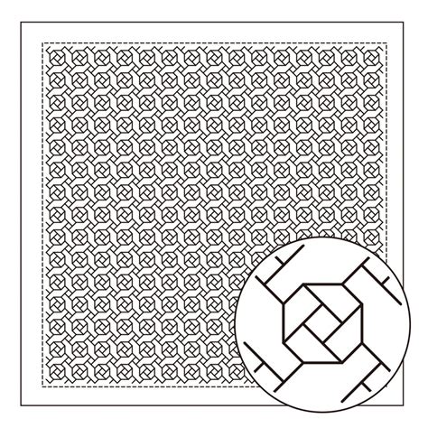 Hitomezashi Sashiko Stitching Sampler Rose Garden 1066 Sashiko Sashiko Pattern Stitch