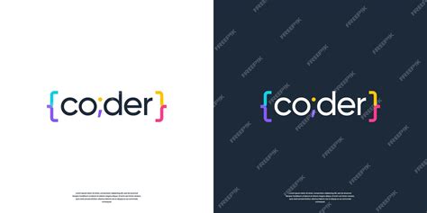 Premium Vector Simple Coding Word Mark Colorful Logo Design Template