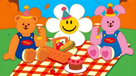 Download Wiggle Wiggle Picnic Party Wallpaper