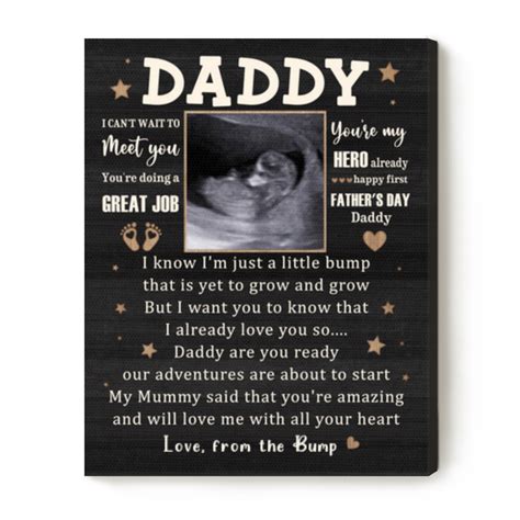 Fathers Day Ts From The Bump Personalized Daddy Ultrasound Canvas