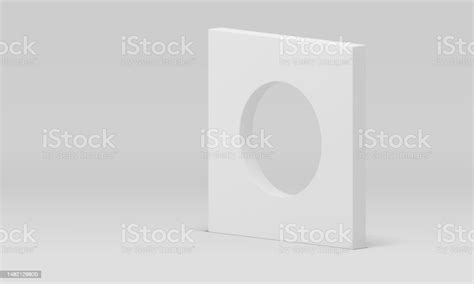 White 3d Hole Wall Squared Geometric Block Isometric Decor Element Vertical Foundation Vector