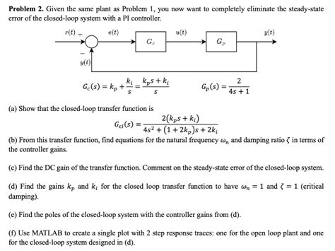 solved problem 2 ﻿given the same plant as problem 1 ﻿you