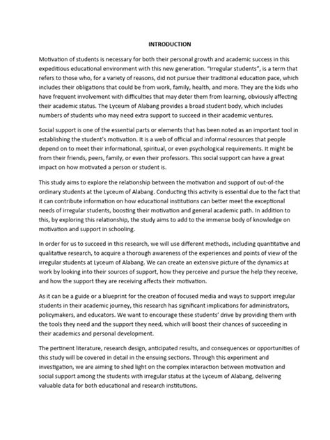 Research Introduction Pdf Motivation Motivational