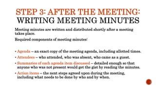 How To Write Meeting Agendas And Meeting Pptx