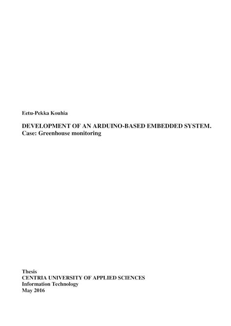Pdf Development Of An Arduino Based Embedded System Dokumen Tips