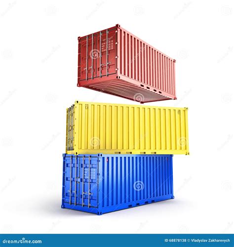 A Stack Of Three Sea Freight Stock Illustration Illustration Of Export Freight 68878138