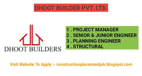 Dhoot Builders Hiring Engineer Apply Now